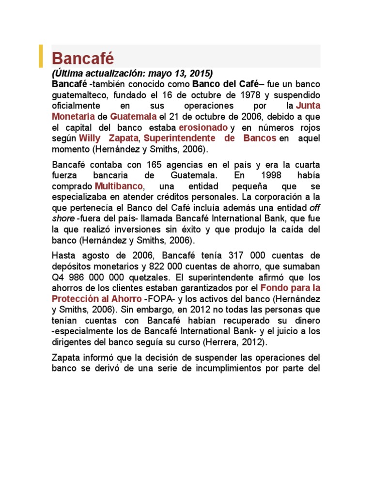 Bancafé | PDF | Bancos | Guatemala