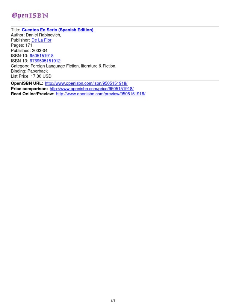 De La Flor: Cuentos en Serio (Spanish Edition) | PDF