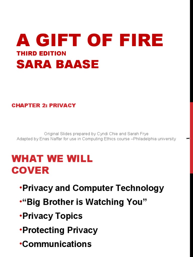 A Gift of Fire: Sara Baase | Download Free PDF | Privacy | Encryption