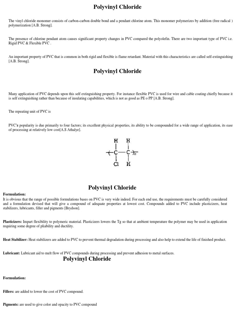 Polyvinyl Chloride Monomer
