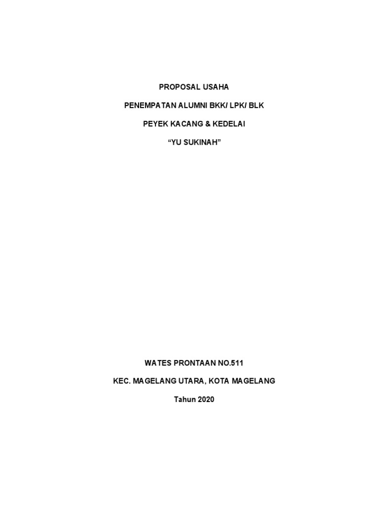 Contoh Proposal Penempatan Alumni BKK BLK LPK | PDF | Bisnis