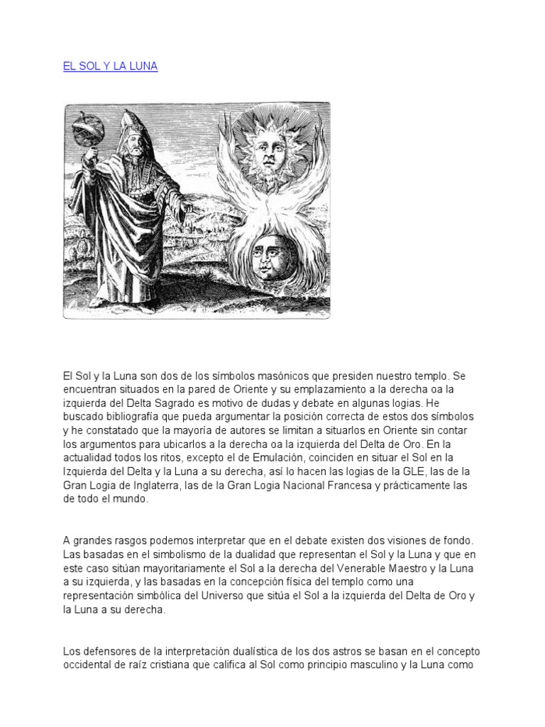 Simbolismo del Sol y la Luna en Masonería | PDF | Masonería | templo