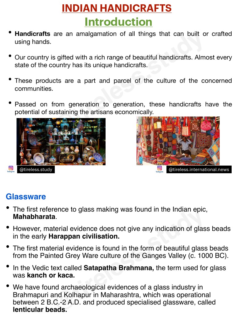 Indian Handicrafts Introduction | PDF | Pottery | Sculpture