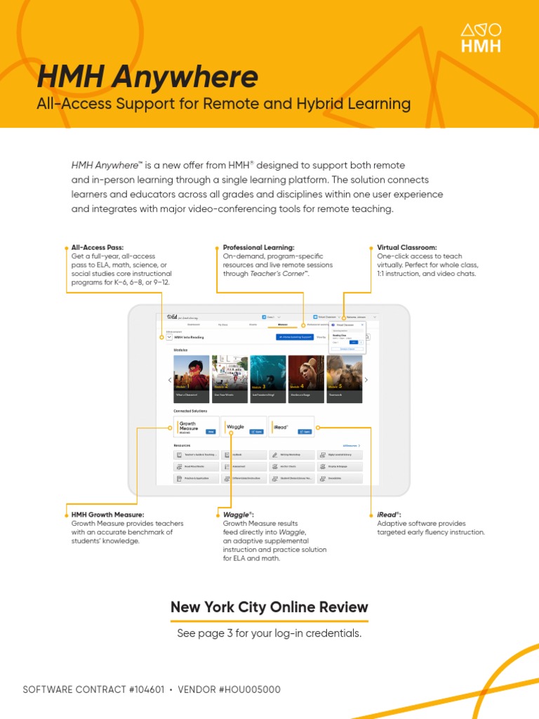 NYC - HMH Anywhere Online Review Flyer - Oct2020 | PDF | Teaching ...