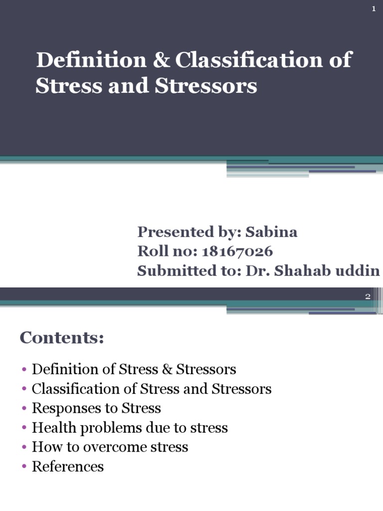 Definition & Classification of Stress and Stressors | Download Free PDF ...