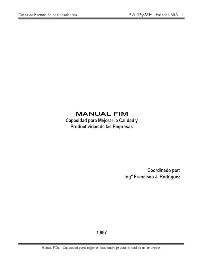 Manual FIM Capitulo1 | PDF | Calidad (comercial) | Gestión de recursos ...