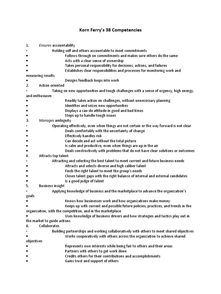 Korn Ferry's 38 Competencies: Ensures Accountability | Download Free ...