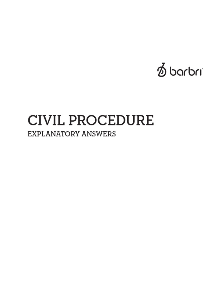 Civ Pro Answers To MBE 2021 | PDF | Diversity Jurisdiction ...