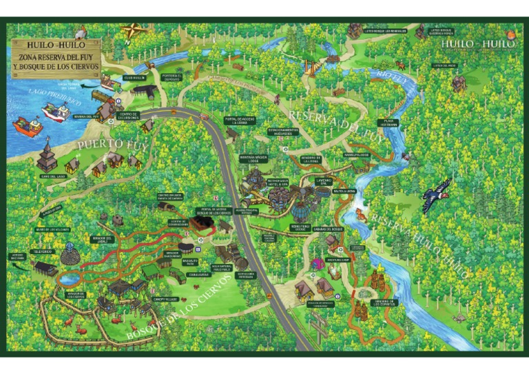 Mapa Reserva Del Fuy - Reserva Bilógica Huilo Huilo 1 | PDF