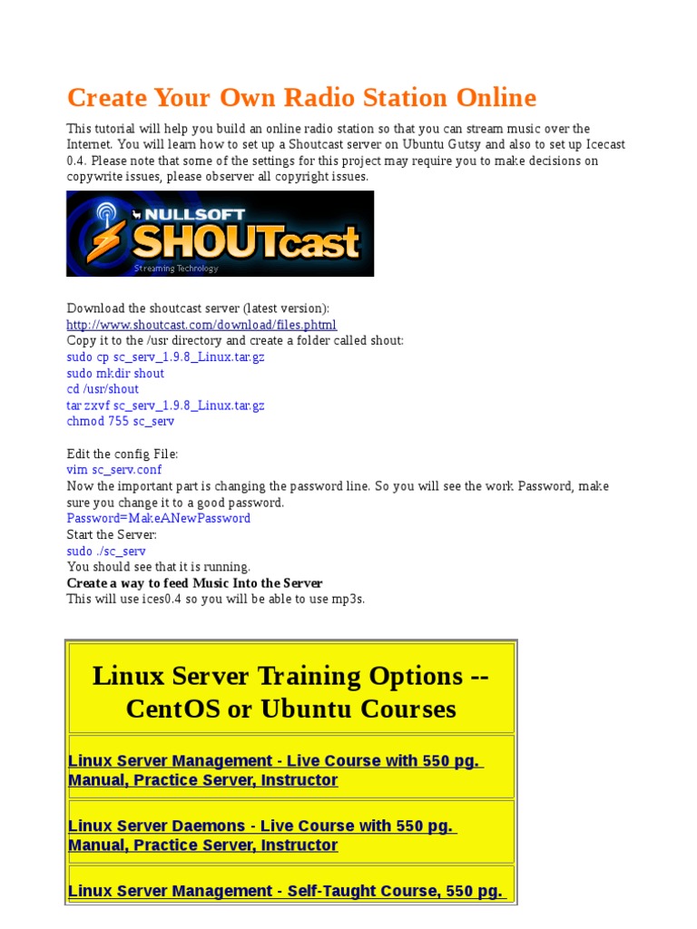 Create Your Own Radio Station Online | PDF | Streaming Media ...