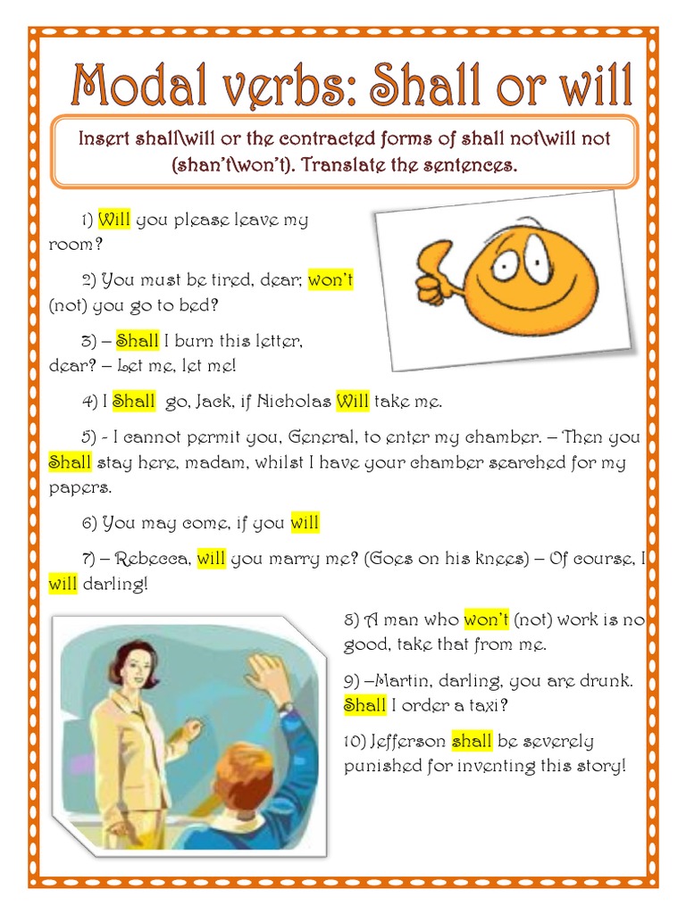 Modal Verbs Shall or Will | PDF