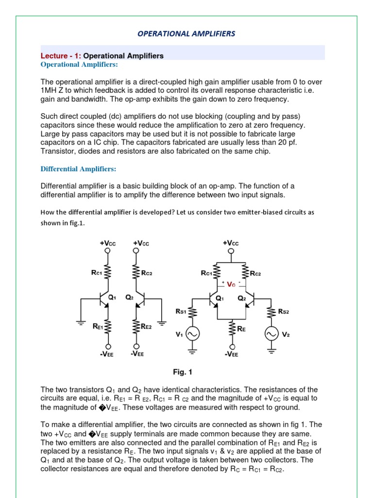 Operational Amplifiers | PDF | Operational Amplifier | Amplifier