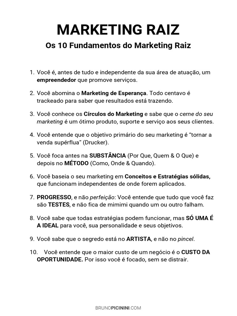Fundamentos Essenciais do Marketing Raiz | PDF | Carreira e Crescimento | Negócios