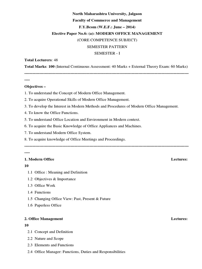2014-15 F.Y.B.com. Modern Office Management I and II | PDF | Fax ...