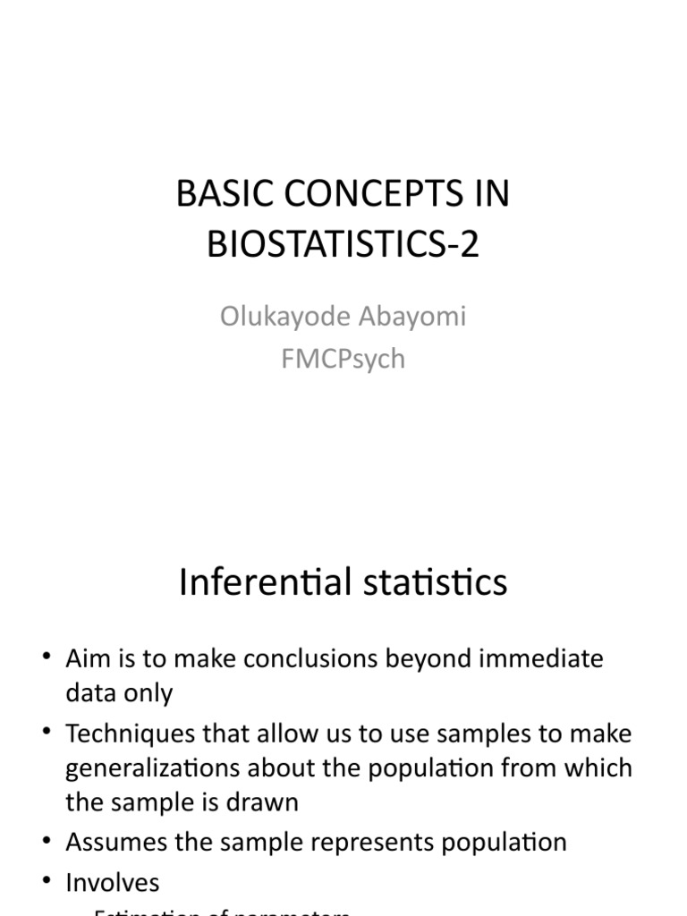 Basic Concepts in Biostatistics 1-1 | PDF | Sensitivity And Specificity ...