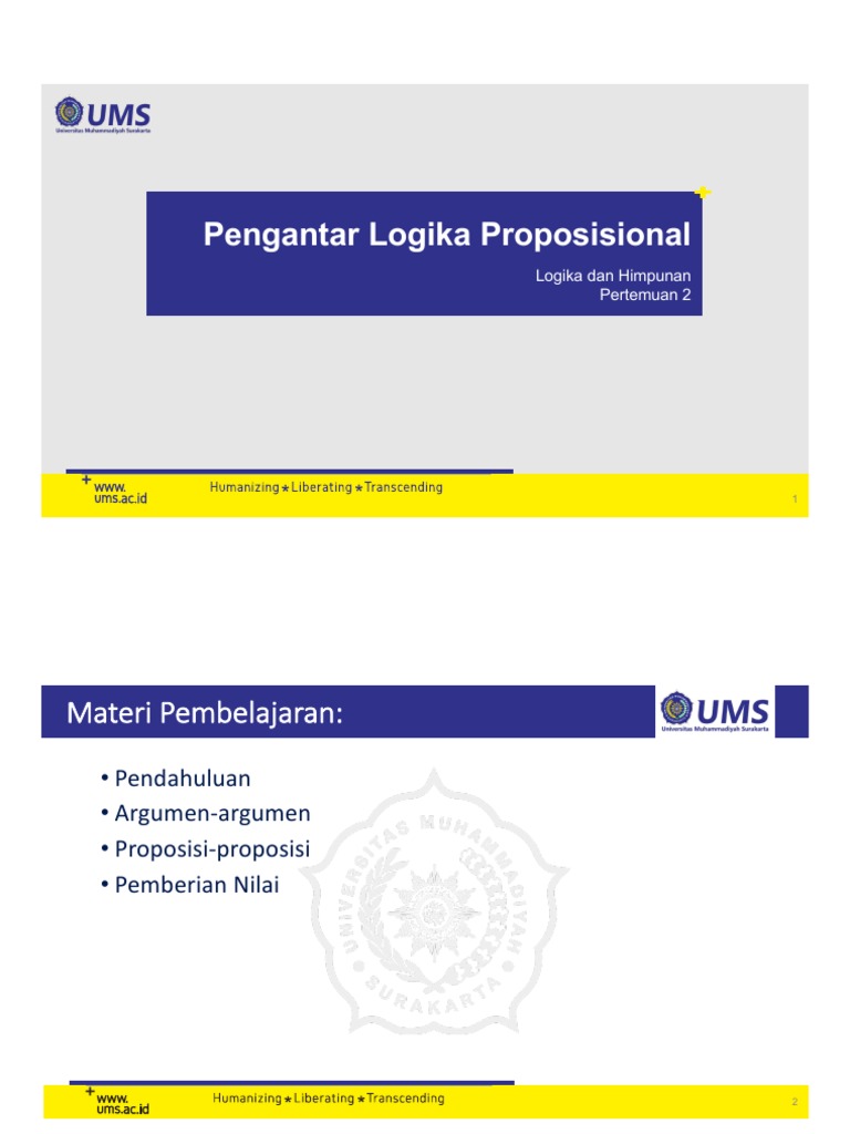 02 Pengantar Logika Proposisional | PDF