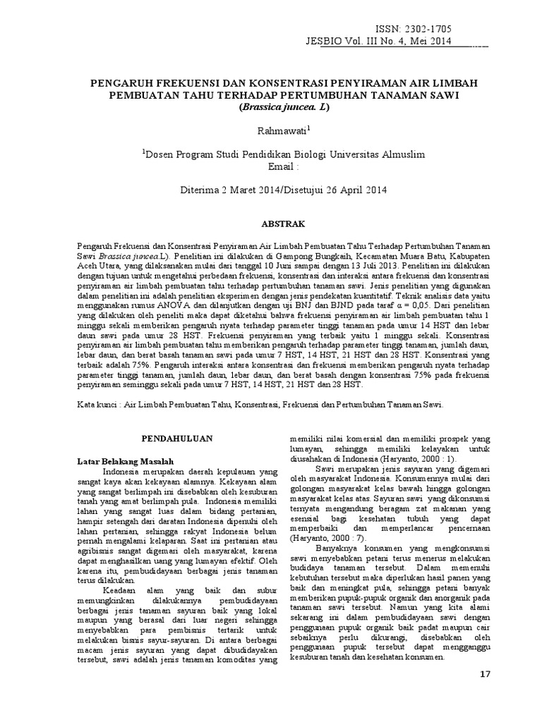 Limbah Cair Tahu | PDF