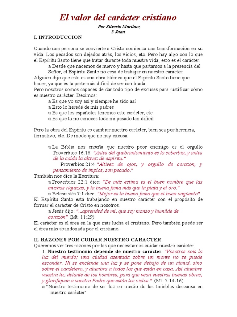El Valor Del Carácter Cristiano | PDF | Religiones religiosas ...
