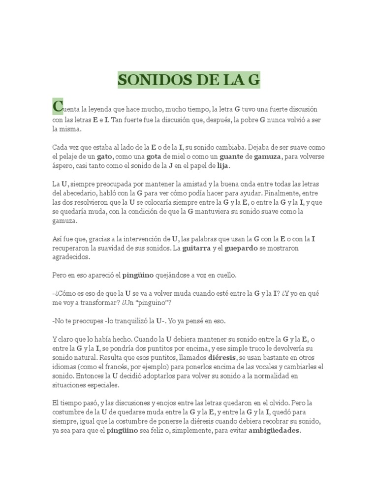 La historia de la letra G y la U | PDF