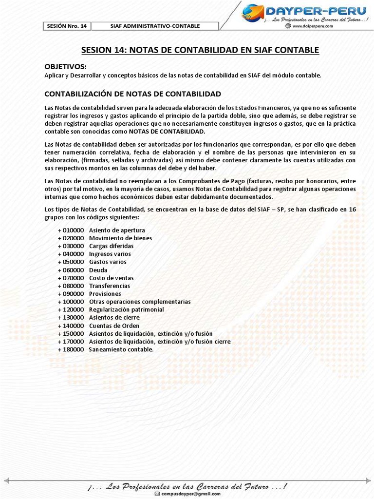S14 - Notas de Contabilidad | PDF | Contabilidad | Servicios financieros