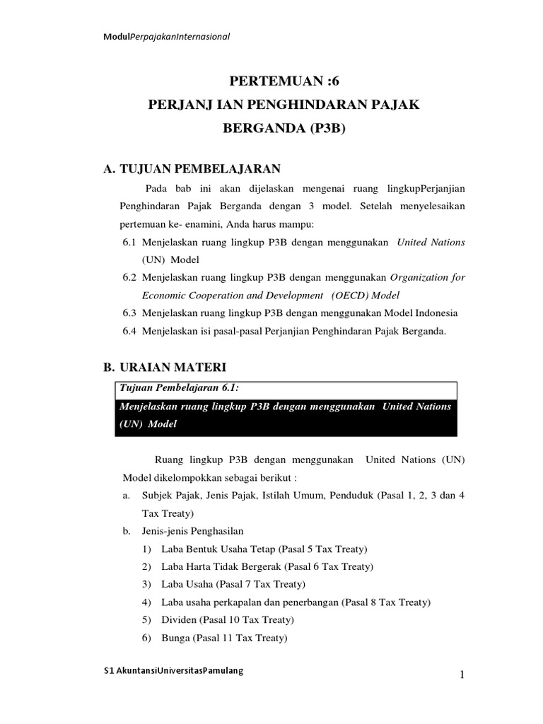 P3B: Model UN, OECD, Indonesia | PDF | Pengelolaan Keuangan & Uang | Hukum