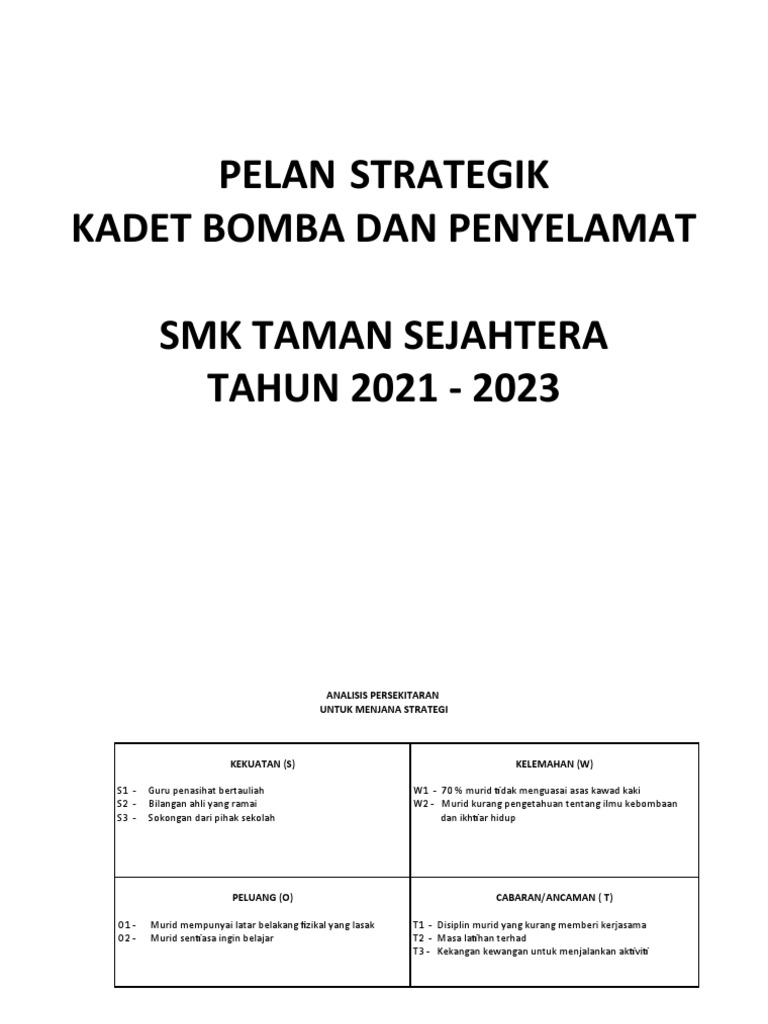 Pelan Strategik Bomba | PDF