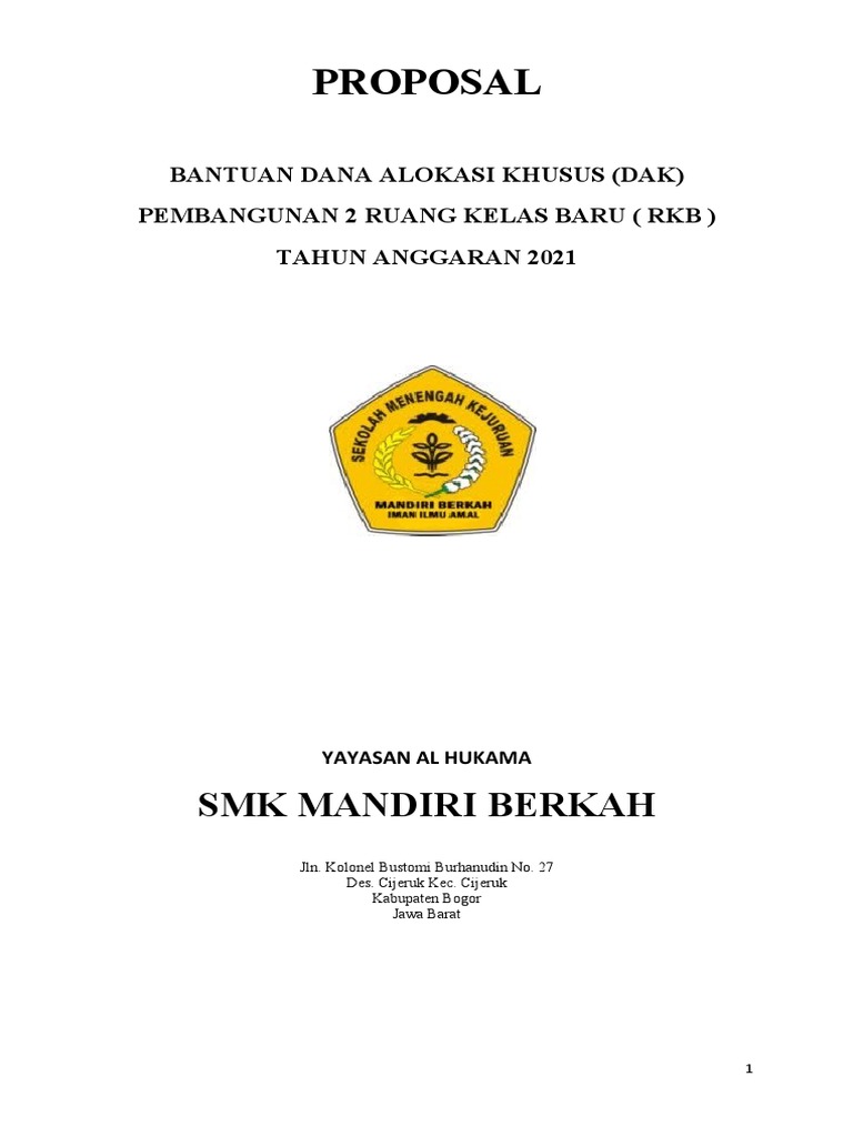 Proposal RKB Prov | PDF | Karier & Perkembangan | Bisnis