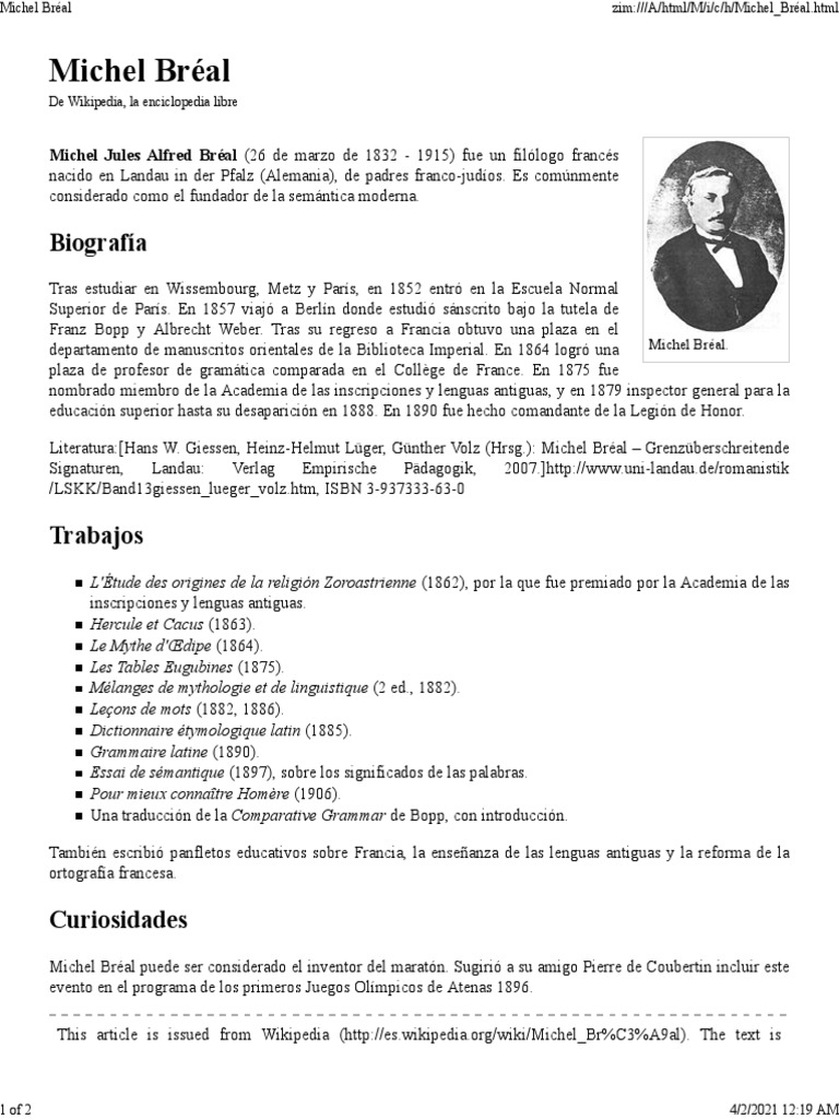 Michel Bréal | PDF | Lingüística | Deportes