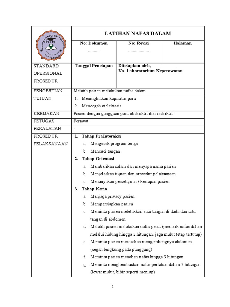 Dops Latihan Nafas Dalam | PDF