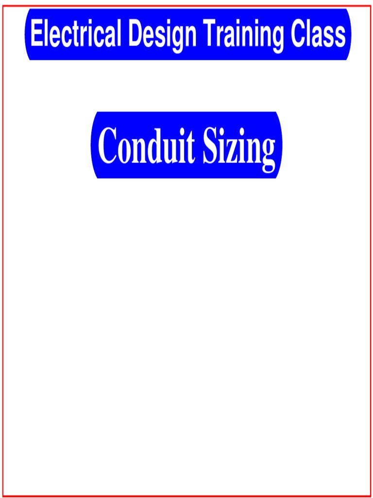 Electrical Design Training Class: Conduit Sizing | PDF | Electrical ...