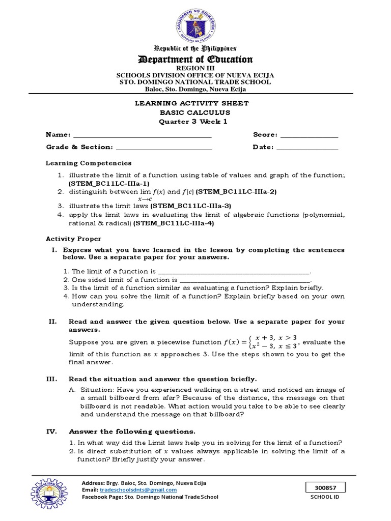 Department of Education: Republic of The Philippines | PDF | Function ...