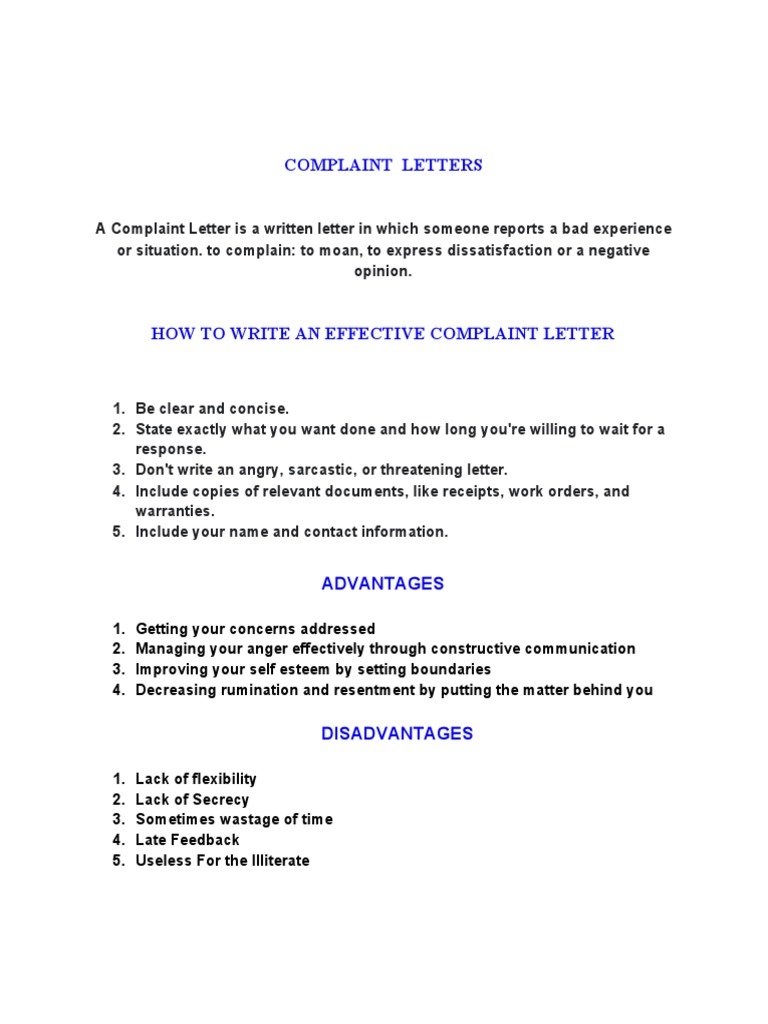 Effective Complaint Letter Guide | PDF