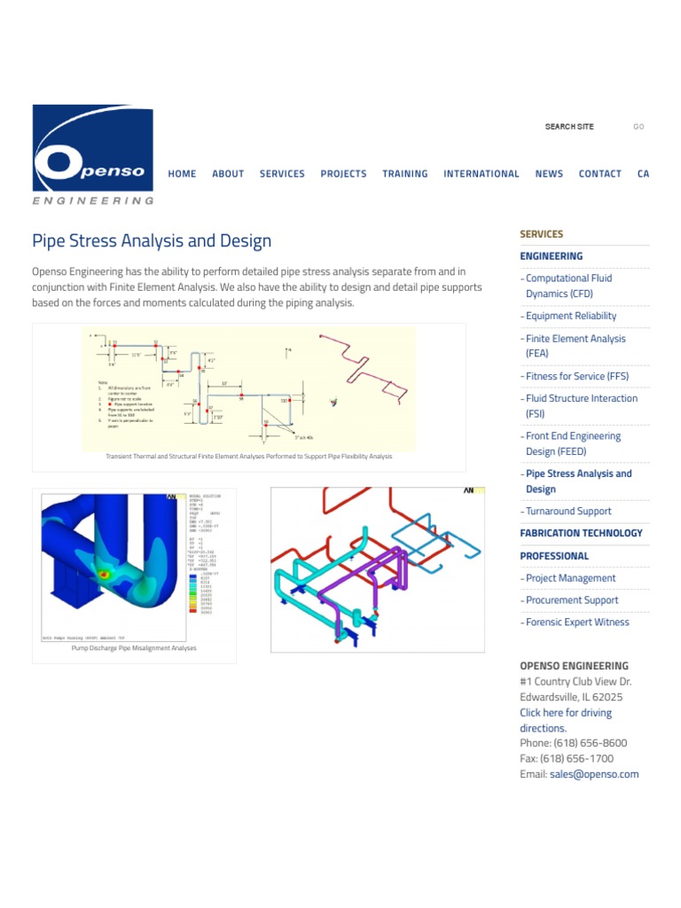 Pipe Stress Analysis & Design Services - Openso Engineering | PDF | Finite Element Method ...