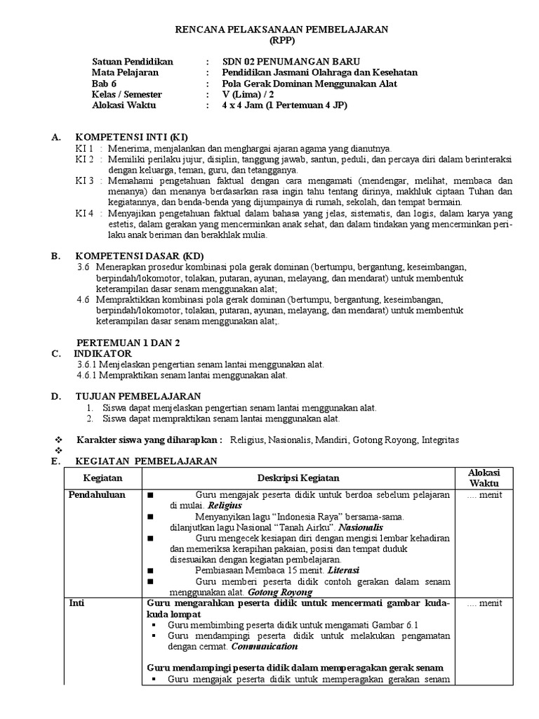 RPP Kelas 5 Semester 2 | PDF