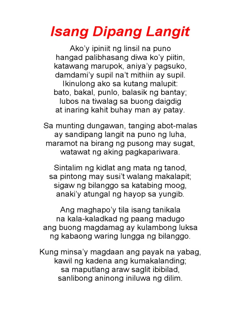 Isang Dipang Langit | PDF