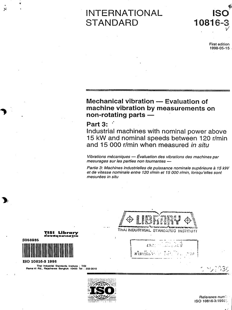 Iso 10816 3 | PDF