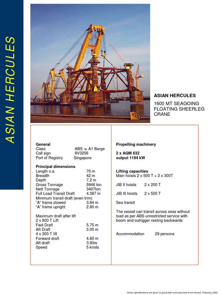 Asian Hercules Specifications Overview | PDF