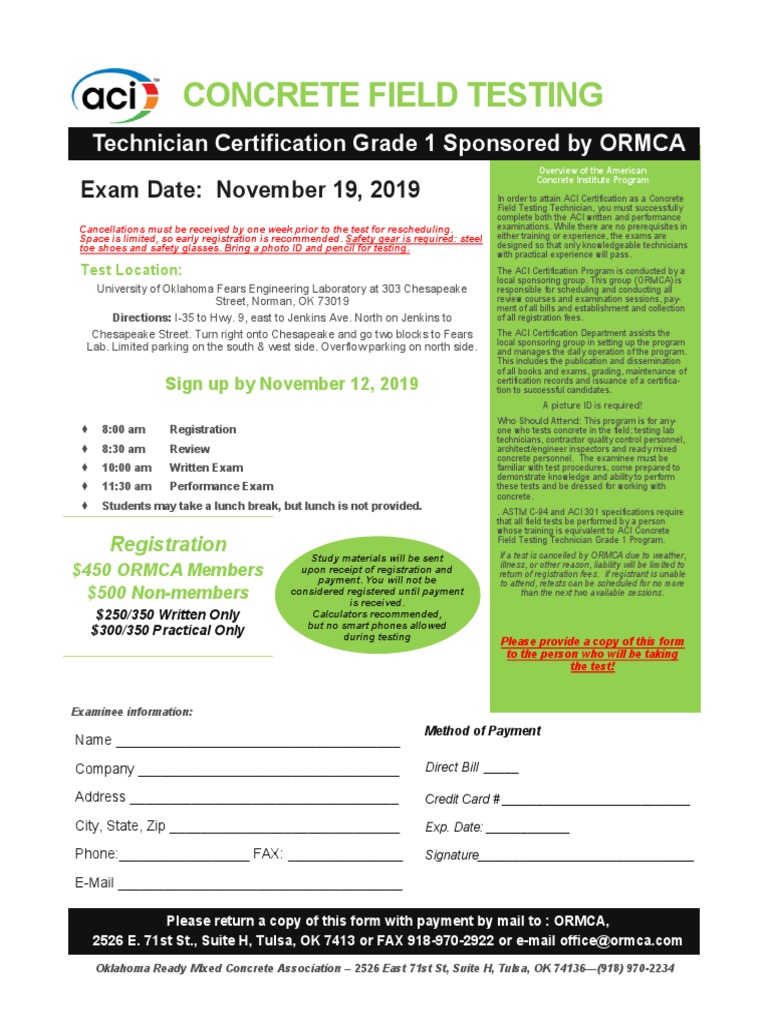 Concrete Field Testing: Technician Certification Grade 1 Sponsored by ...