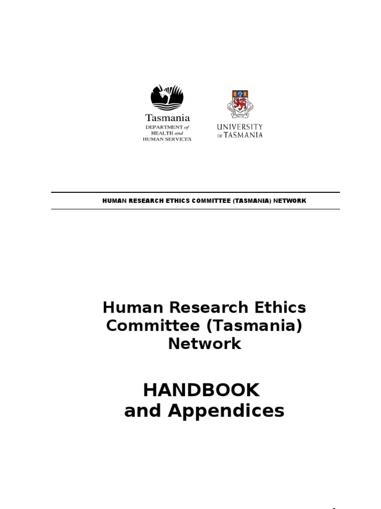 Handbook and Appendices: Human Research Ethics Committee (Tasmania ...