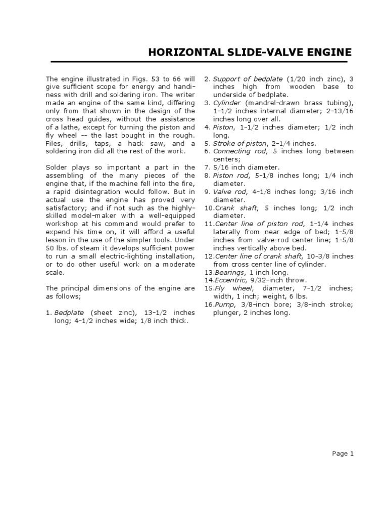 Horizontal Slide-Valve Engine | PDF | Home & Garden | Technology ...