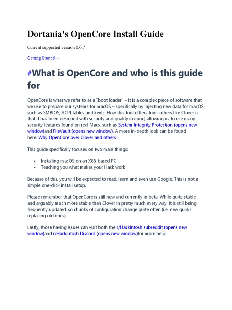 Dortania'S Opencore Install Guide: What Is Opencore and Who Is This Guide For | PDF