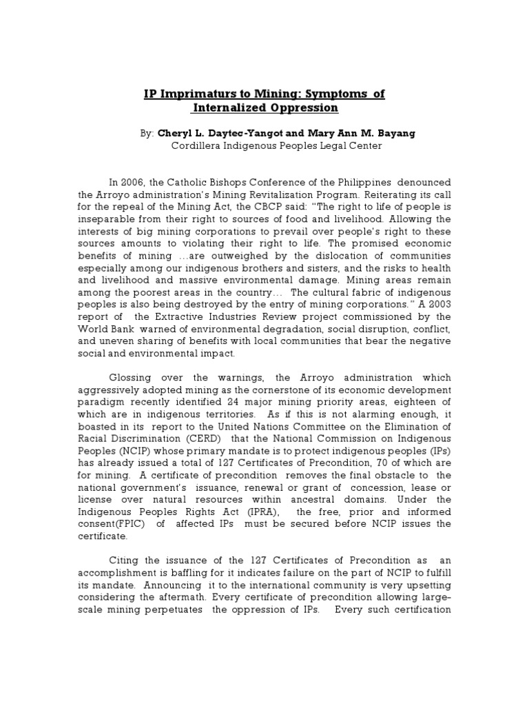 Internalized Oppression in Indigenous Communities | PDF | Indigenous ...