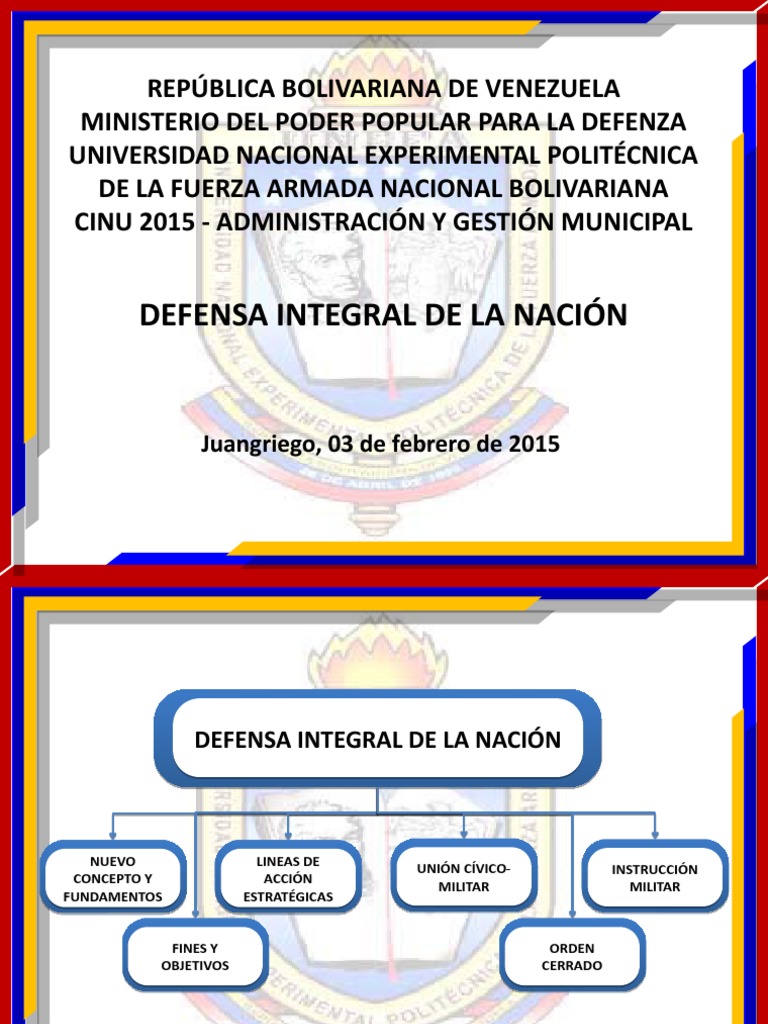 Defensa Integral de la Nación en Venezuela | PDF | Nación | Seguridad