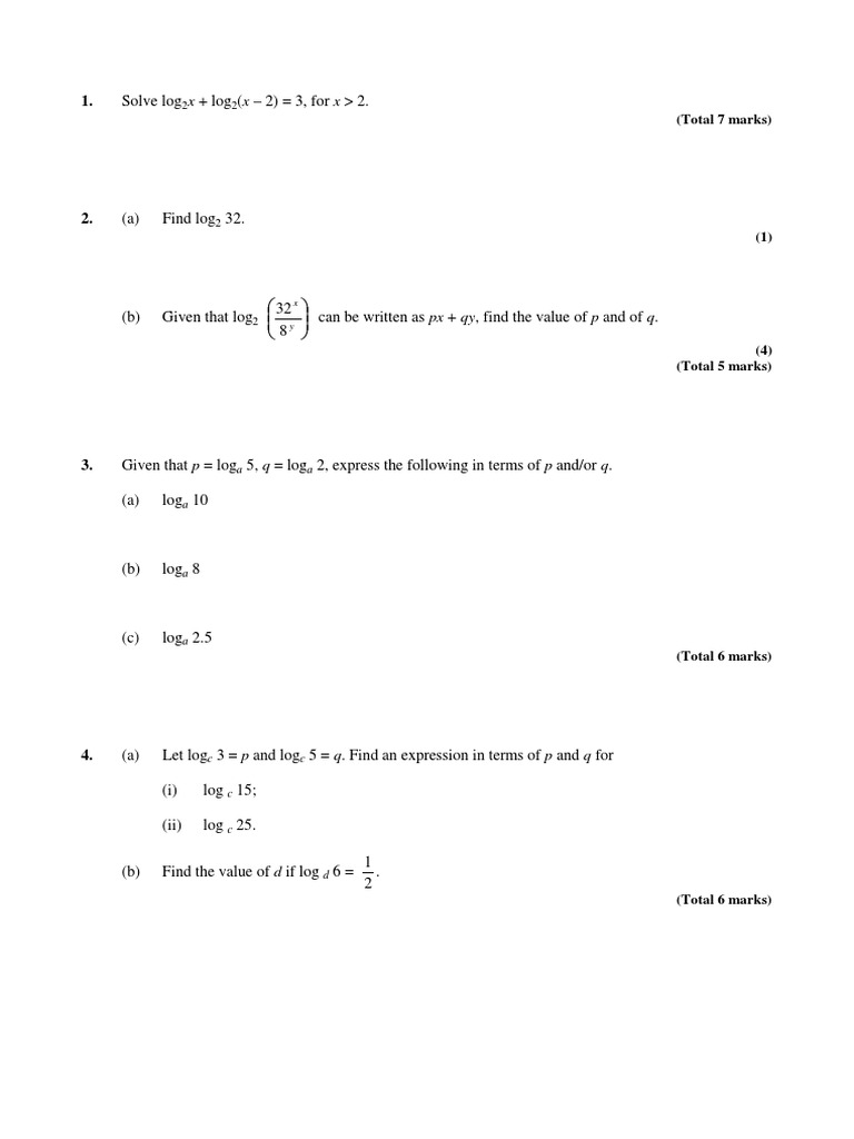 Log A Maths | Download Free PDF | Equations | Mathematical Objects