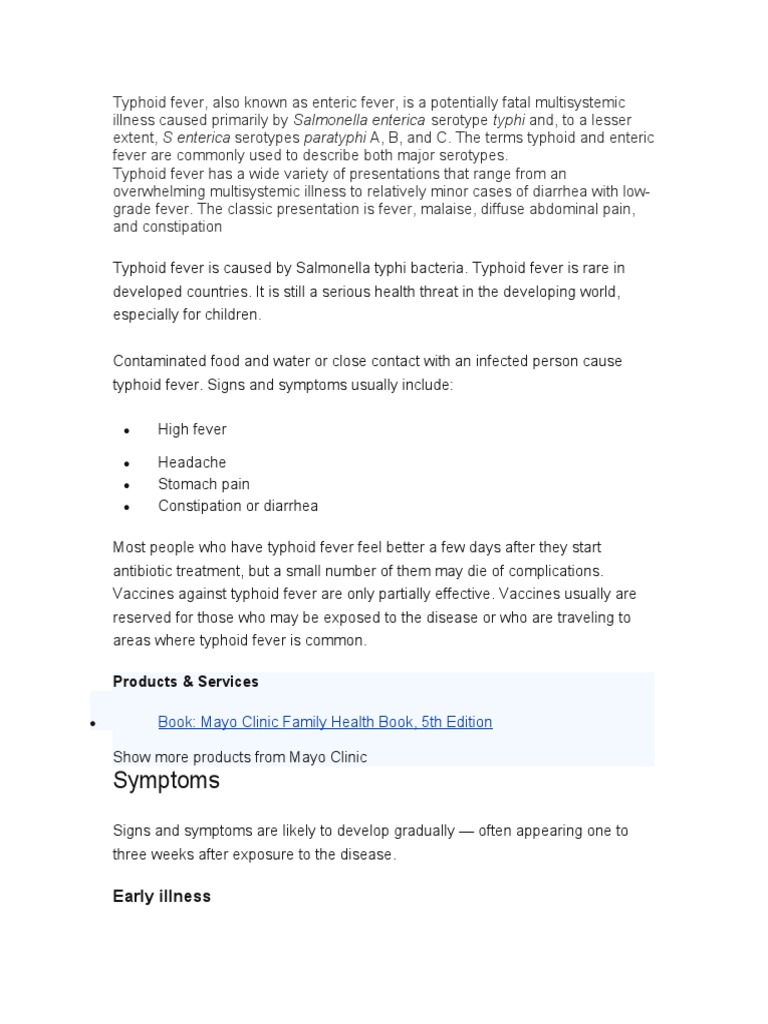 Typhoid Fever Pdf