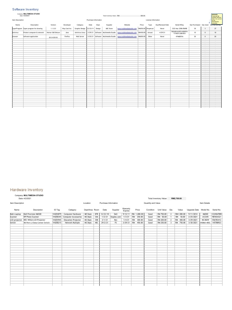 Software Inventory Tracking | PDF | Worksheet | Websites