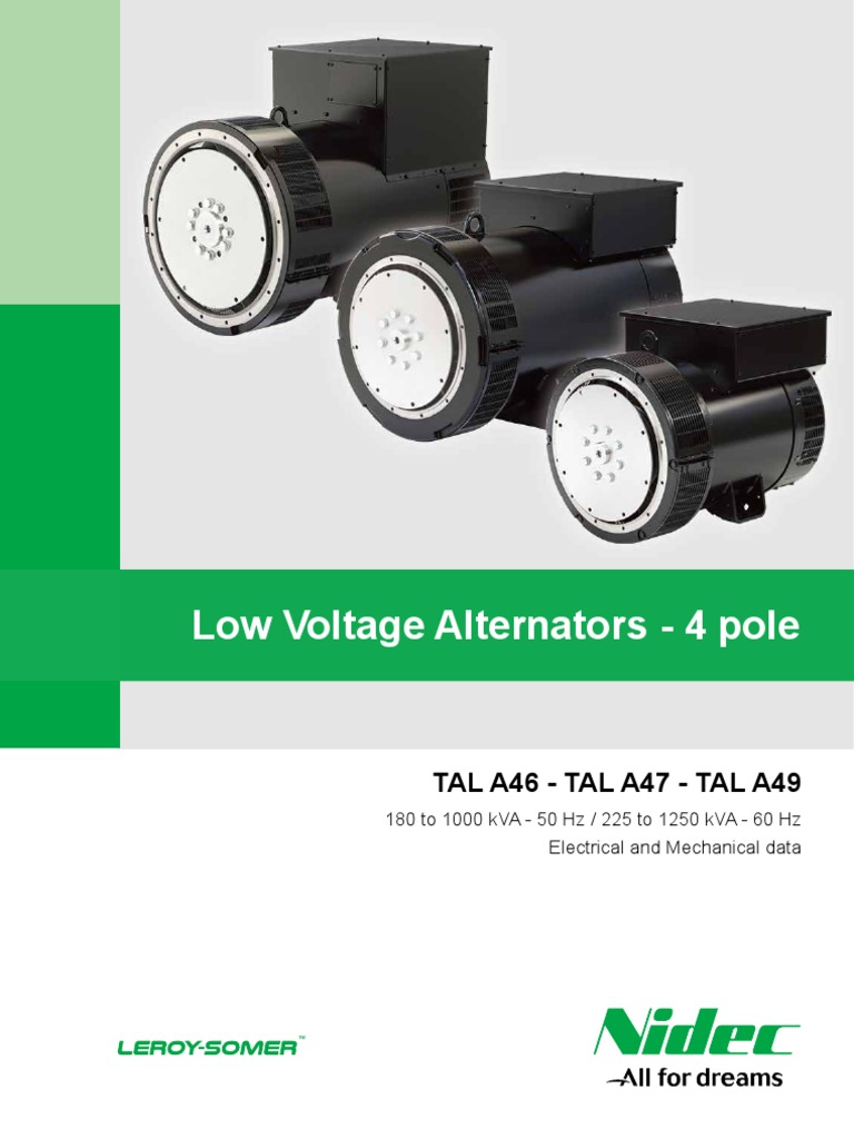 Low Voltage Alternators - 4 Pole: Tal A46 - Tal A47 - Tal A49 | PDF ...