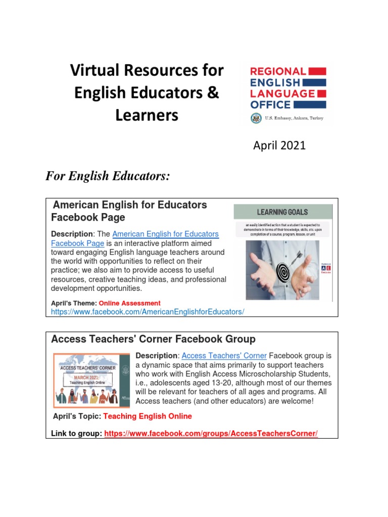 Virtual Resources From RELO - April 2021 | PDF | Massive Open Online ...