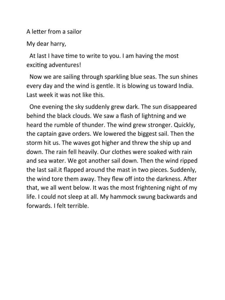 Sailor's Letter: Stormy Adventures | PDF