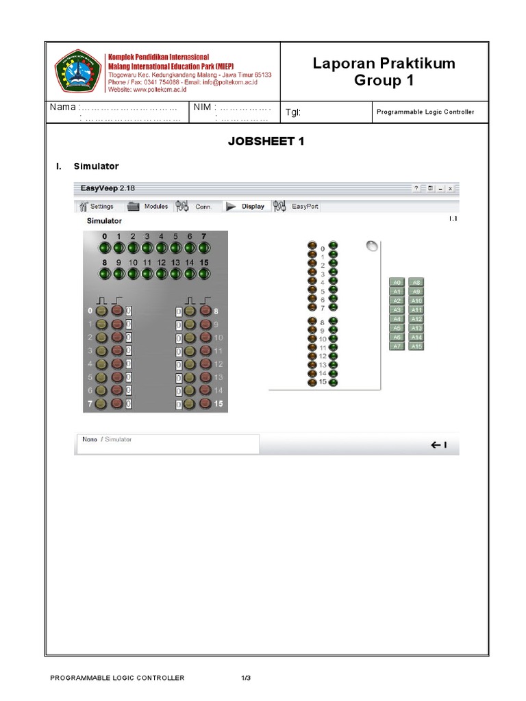 Format Laporan Praktikum PLC | PDF | Programmable Logic Controller ...